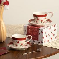 China Vintage Design Porcelain Tea Cup And Saucer 210ml Volume Coffee Mug Rosalina Set for sale