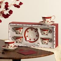 China Vintage Design Porcelain Tea Cup And Saucer 210ml Volume Coffee Mug Rosalina Set for sale
