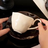 China Novelty Design Style Handmade Ceramic Coffee Cups And Saucers For Sustainable for sale