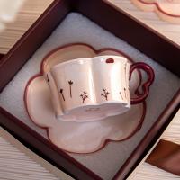 China 210ml Volume Fresh Style Exquisite Flower Shaped Cups And Saucers For End Coffee for sale