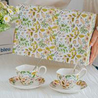 China Stocked French Ceramic Cups And Saucers For Garden Flower Decor Or Wedding Party Gifts for sale