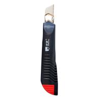 China 18mm 9mm Wheel Lock Drywall Utility Knife Black ABS Body With Rotary Knob for sale