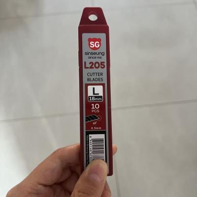 China 109mm Length 18 Mm Snap Blades High Carbon Steel Straight Edge for sale