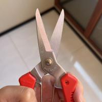 China Plastic Handle Hardware Scissors Built with SK5 High Carbon Steel Blades Designed to Cut Hardware Materials Accurately and Smoothly for sale
