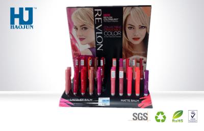 China Retail Store PDQ Cardboard Counter Display Boxes With Hole For Lipsticks for sale