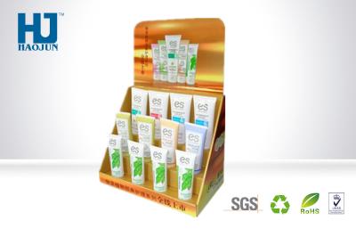 China Luxury Point Of Sale Cosmetic Paper Counter Top Display With Tiers For Store for sale
