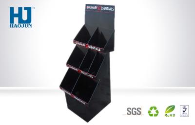 China Black Free Standing Corrugated Cardboard Display Stand for Retail or Promotion for sale
