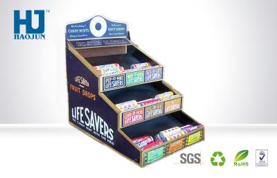 China Grocery Three Tiers Custom Display Boxes Smaller Paper Display Racks for sale