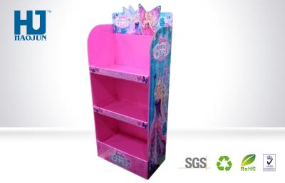 China POS Cardboard Display Shelves For Children Toy Pink Paper Shelves Display for sale