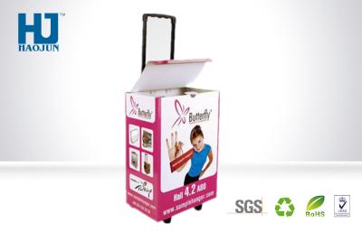 China POS Environmental Trolley Cardboard Box , Paper Material Trolley Case Display for sale