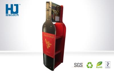 China Wine Corrugated Paper Cardboard Floor Displays Unique Design Bottle Shaped for sale