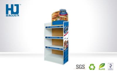 China 4 Shelves corrugated cardboard pallets Custom poster display rack for sale