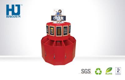China Red Dump Bin Display for stationery pen / strong structure cardboard recycling bins durable for sale