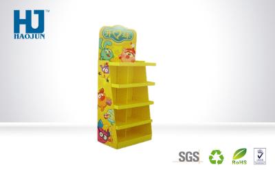 China Yellow Cartoon Cardboard Floor Displays for Displae Water Bottles for sale
