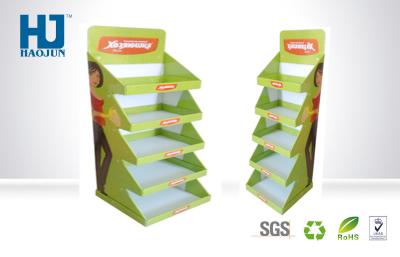 China Customize Printed  Fashion Retail Supermarket Advertising CorrugatedCardboard Floor Display Stand for Tea for sale