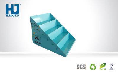 China Blue Small Corrugated Display Boxes , Display Cardboard Boxes For Exhibition In Mall for sale