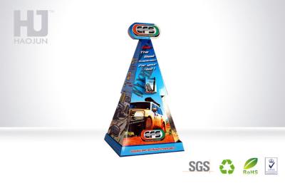 China Pantone Color Triangle Cardboard Advertising Displays For Car Accessories for sale