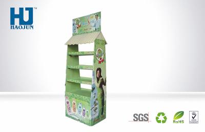China Foldable 3 Tiles Disassemble Beverage Display Floor Stand Shelf For Milk / Tea for sale