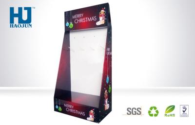 China Hot Sales Merry Christmas Cardboard Hook Display With Plastic Hooks for sale