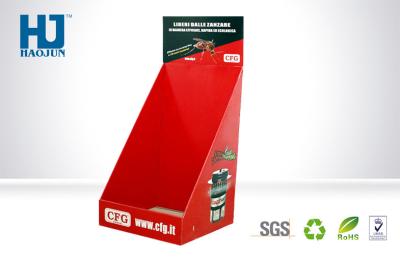 China Rigid Red Recycle Flat packed Cardboard Display Box For Culicide Promotion for sale