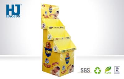 China Yellow Recoverable Cardboard Pallet Display Shelf For Mosquito Coil Products for sale