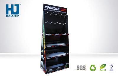 China Colorful Electronic Paper Cardboard Hook Display Shelf with 4C Offest Printing for sale