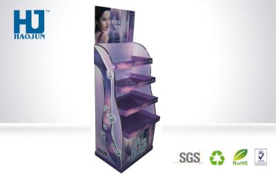 China Retail Store Paper Corrugated cardboard Display Stand For Cosmetic Women Facial Mask for sale