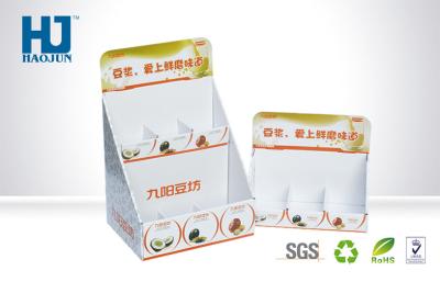 China Foldable Corrugated Custom Printed Counter Display Boxes For Soybean Milk for sale