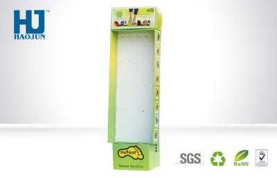 China Foldable Peg Hook Hanging Cardboard Counter Top Displays For Socks Slippers for sale
