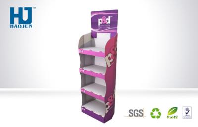China Customized Perfect Exhibition supermarket Cosmetic Display Stand with four tiers for sale