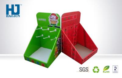 China Custom Printed Counter Cardboard Display Box with Hook Red , Packaging Cardboard Boxes for sale