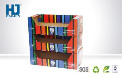 China Small Glossy Cardboard Display Box With 3 Tiers / POP Storage Products Stand for sale