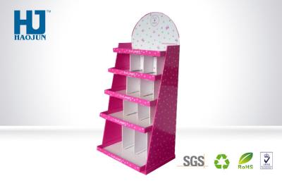 China Customize Pink Cardboard Display Stand In Supermarket For Products Promotion for sale
