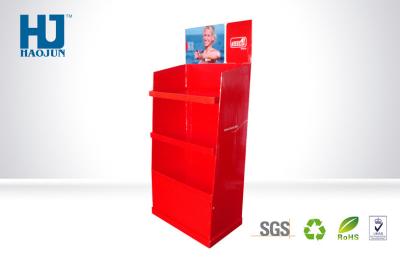 China CMYK Promotion Cardboard Advertising Display Stands For Supermarket Red for sale