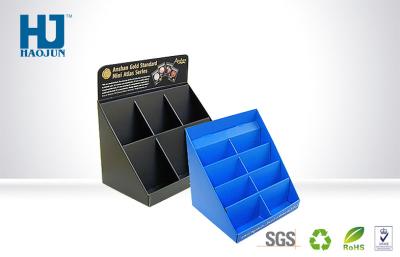 China Decorative Supermarket Equipment Corrugated Cardboard Display Boxes Blue for sale