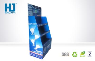 China Blue Custom Cardboard Display Stand CMYK Printing With Shelf For Lamp for sale