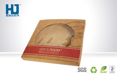 China Quick Food Cardboard Packing Boxes , PET Window Kraft Paper Boxes for sale