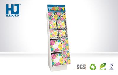 China Pantone Color Corrugated Cardboard Pallet Displays Shelf For Party Ribbon for sale