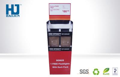 China Supermarket Promotion Cardboard Pallet Display Stand With Plastic Hooks for sale