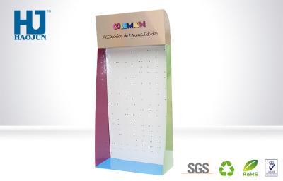 China Promotion Foldable Curraged Cardboard Display With Plastic Hooks For Retail Store for sale