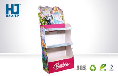 China Foldable Cardboard Advertising Pallet Display With Shelf For Barbie Doll Toys for sale