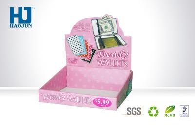 China Folding Paper Cardboard Display Box Pink With Candy Frendy Wallets for sale
