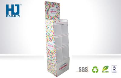 China Full Color Glossy Pop Cardboard Display , Foldable Paper Display Stand for sale