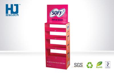 China Cardboard Marketing Display Supermarket Cardboard Floor Displays For Sanitary Napkins for sale