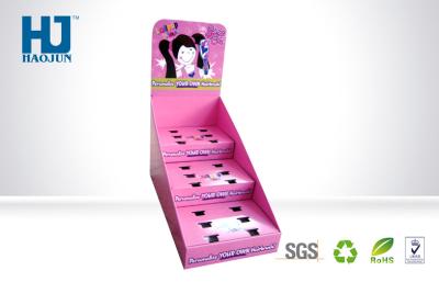China Pink Beautiful Corrugated Cardboard Display Box For Girl Hair Pin for sale