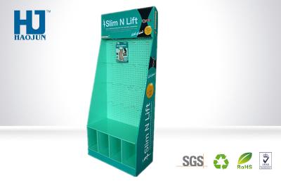 China Mobile Phone Accessories Cardboard Hook Display In Chain Store, Corrugated Display Shelf for sale