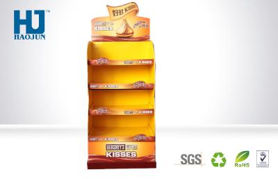 China Floor standing promotional Cardboard Floor Displays chocolate shelf with 4 tiers for sale