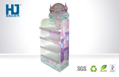China Silk Screen Printing Fantasy Series Cardboard Floor Display With 4 Floors for sale