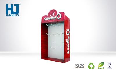 China Red Unique Design Corrugated Cardboard Hook Sidekick Display 350g CCNB for sale