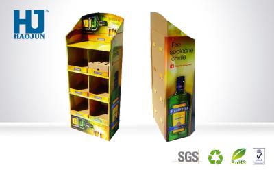 China Advertising Supermarket Floor Display With Full Color Printing Corrugated Display Stand for sale